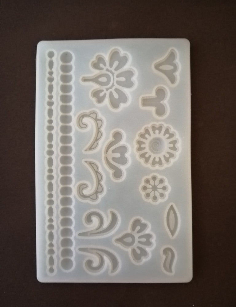 Silicon Mould - 2 Borders n Flowers – Vasu Creations